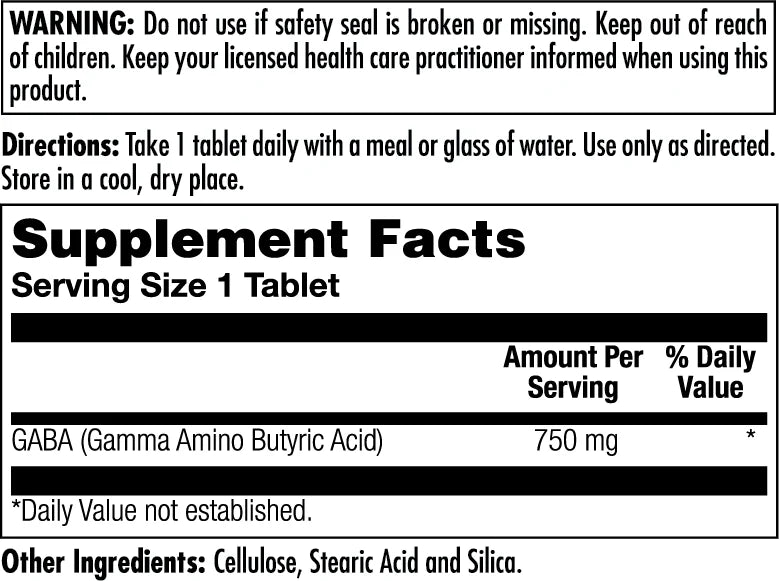 GABA 750 MG – Christopher's Herb Shop