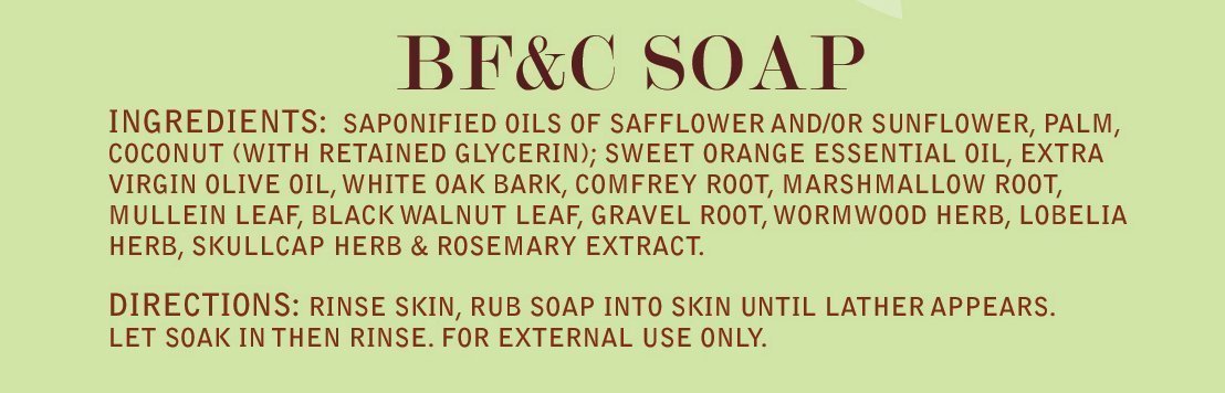 BF&C Soap – Christopher's Herb Shop