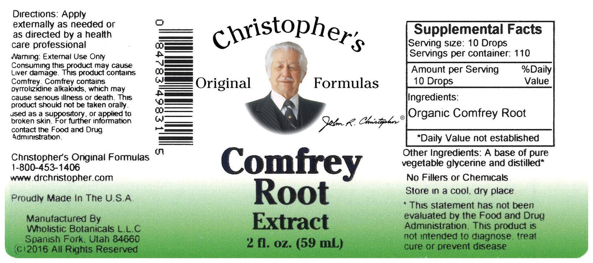 Comfrey Root - Glycerine Extract 2 oz. – Christopher's Herb Shop