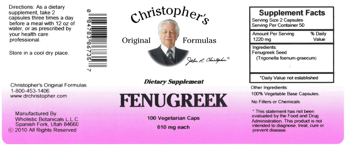 Fenugreek - 100 Capsules – Christopher's Herb Shop