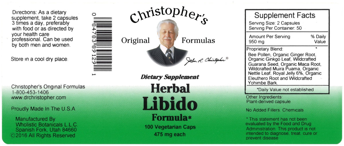 Herbal Libido - 100 Capsules – Christopher's Herb Shop