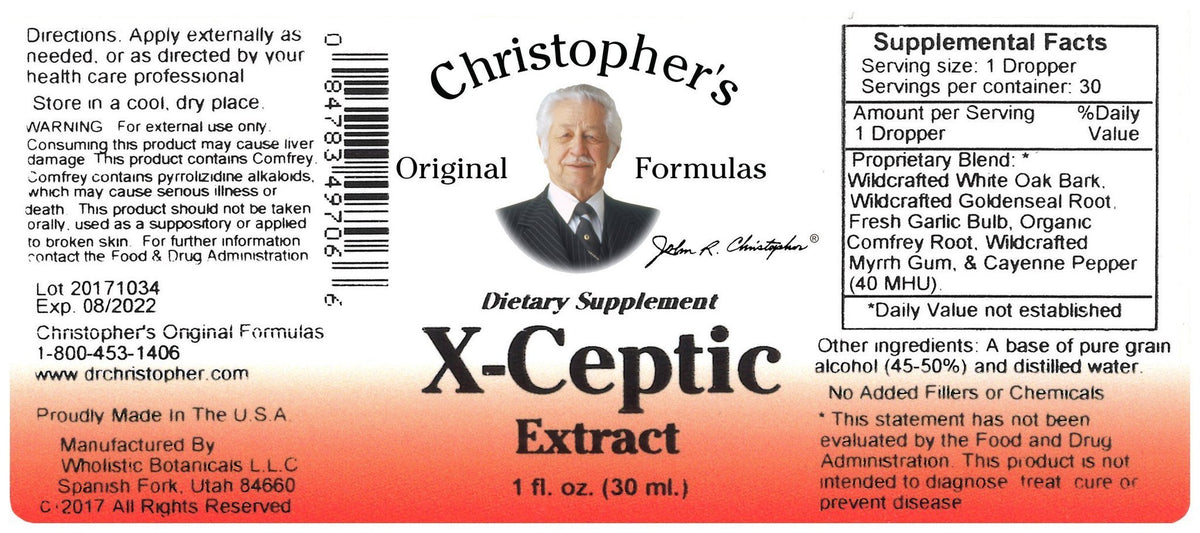 X-Ceptic Formula - 1 oz. Alcohol Extract – Christopher's Herb Shop